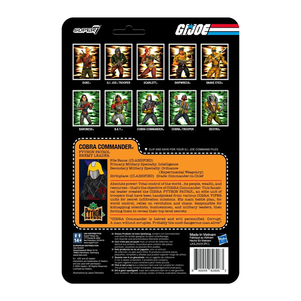 G.I. Joe ReAction Figures Wave 6 Python Patrol Cobra Commander ...