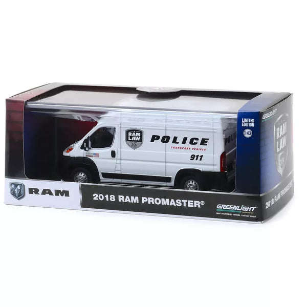 Greenlight 2018 RAM ProMaster 2500 Cargo High Roof Van White "Police T ...